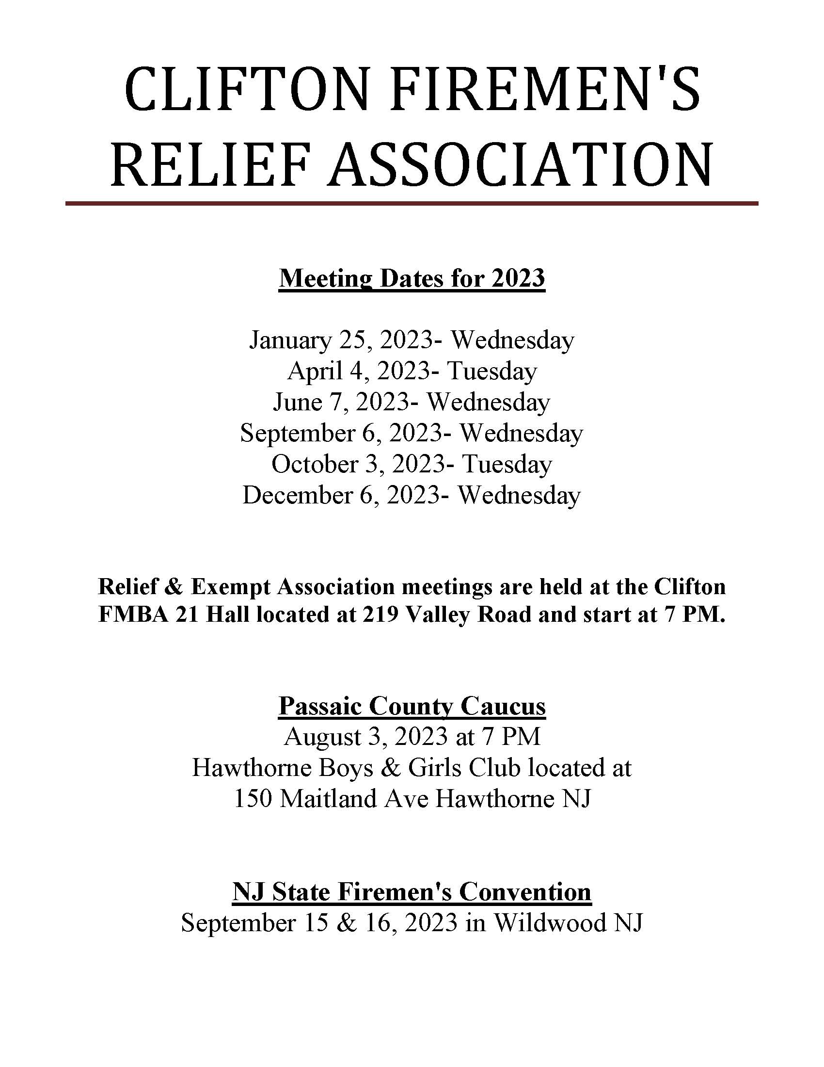 Clifton FMBA 21 Relief AssociationClifton FMBA 21